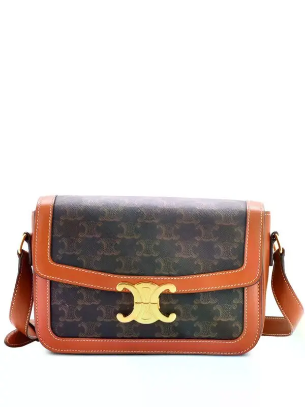 Celine Triomphe Coated Canvas Medium Shoulder Bag