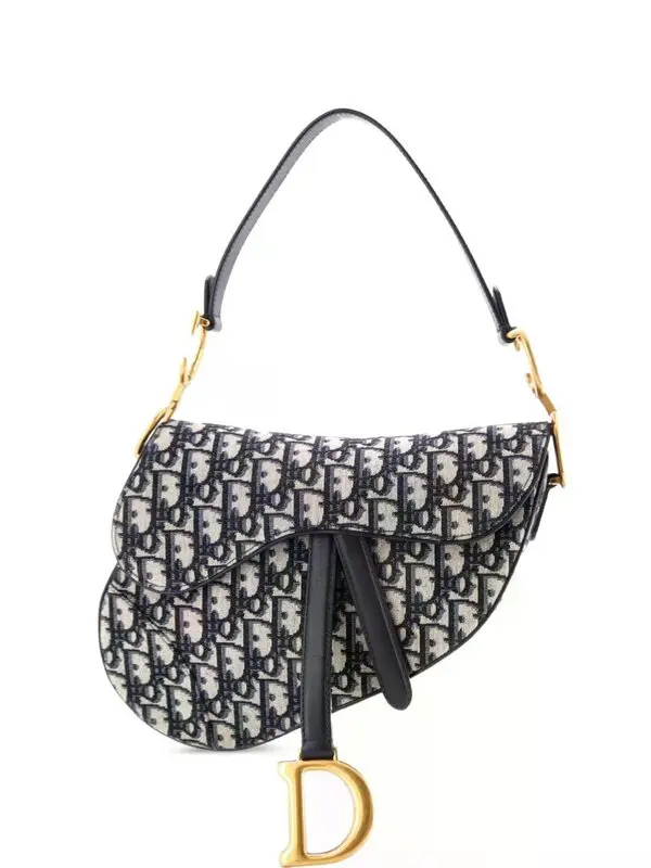 Dior Saddle Handbag Oblique Canvas Medium - Blue