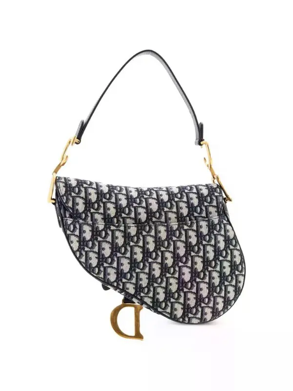 Dior Saddle Handbag Oblique Canvas Medium - Blue