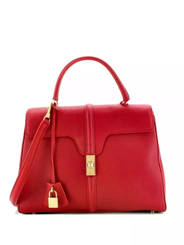 Celine 16 Top Handle Shoulder Bag Grained Calfskin Medium - Red