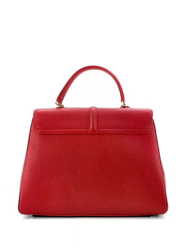 Celine 16 Top Handle Shoulder Bag Grained Calfskin Medium - Red