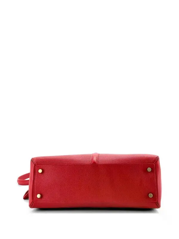 Celine 16 Top Handle Shoulder Bag Grained Calfskin Medium - Red