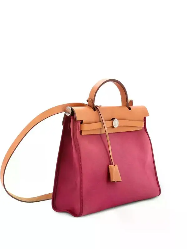 Hermès Herbag Zip Leather And Toile 31 Shoulder Bag - Brown