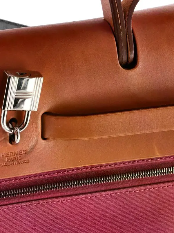 Hermès Herbag Zip Leather And Toile 31 Shoulder Bag - Brown