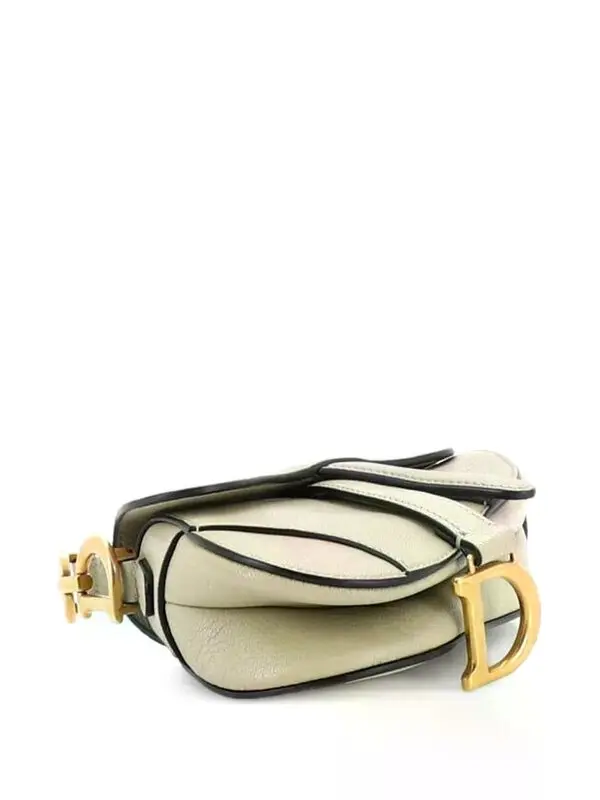 Dior Saddle Handbag With Strap Leather Micro Shoulder Bag - Green