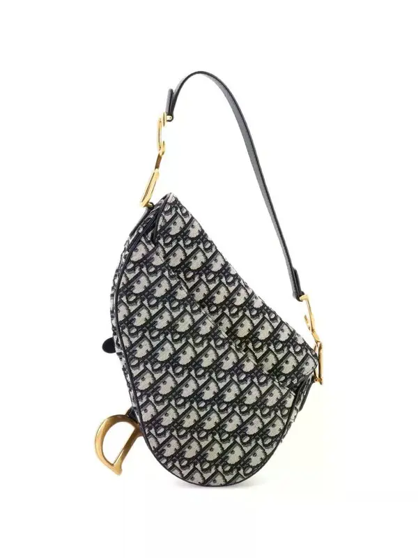 Dior Saddle Handbag Oblique Canvas Medium Shoulder Bag - Blue