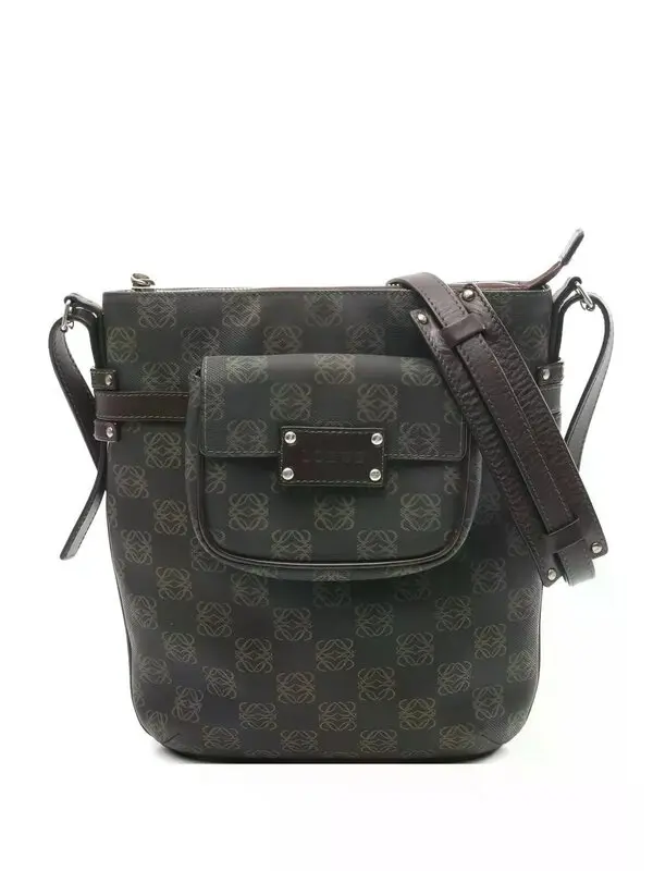 Loewe 2000s Anagram Shoulder Bag - Grey