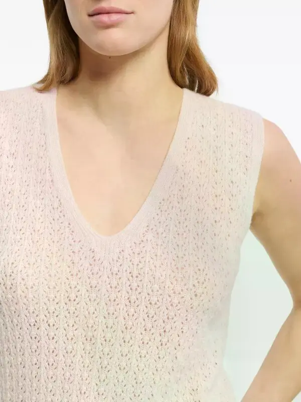 BARRIE Cashmere Lace Vest - Pink