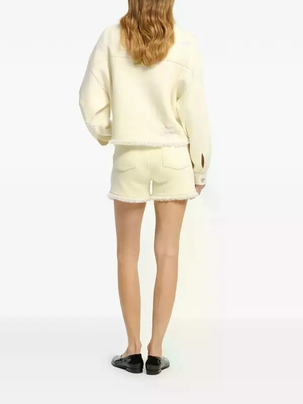 BARRIE Fringed Denim Shorts - Yellow