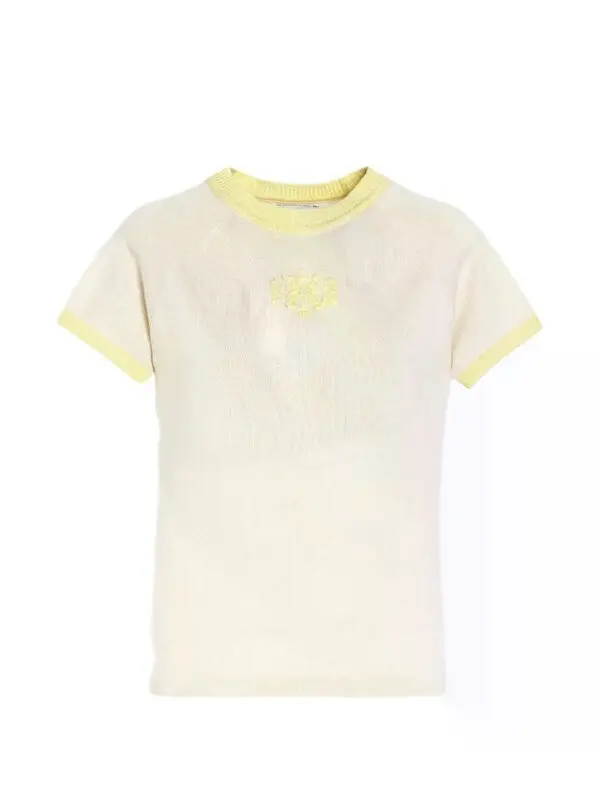 BARRIE Logo Cashmere T-shirt - Neutrals