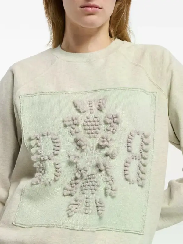 BARRIE Logo Patch Crew Neck Sweatshirt - Grey