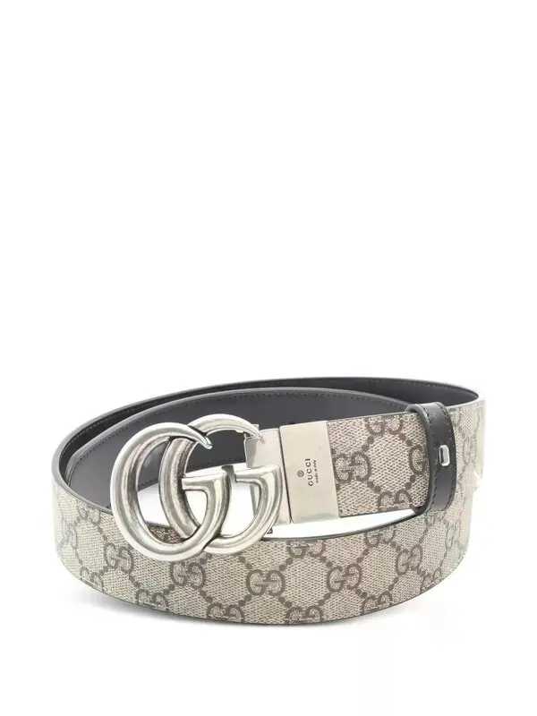 Gucci Gg Supreme Reversible Belt - Black