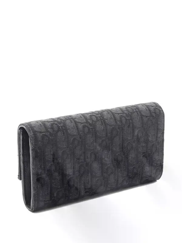 Dior Oblique-monogram-pattern Wallet - Grey