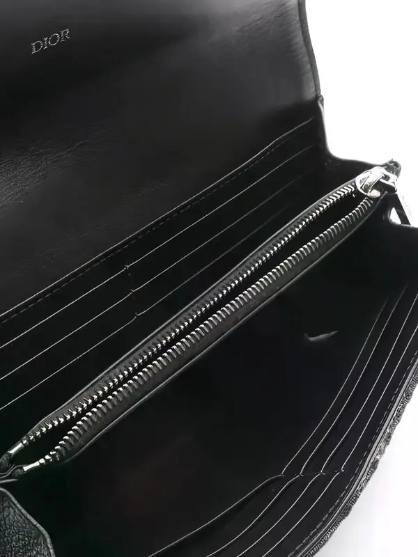 Dior Oblique-monogram-pattern Wallet - Grey