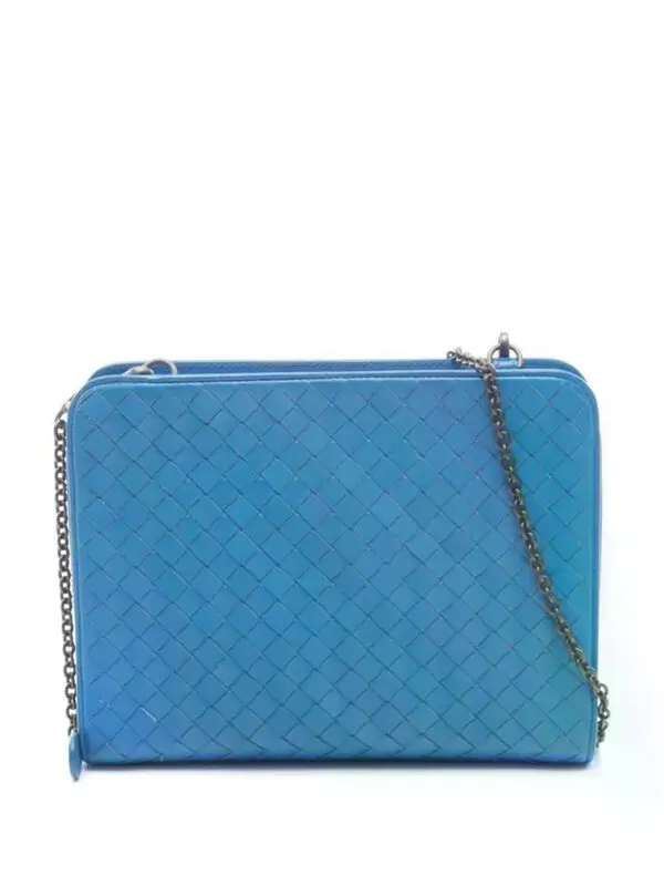 Bottega Veneta Intrecciato Leather Shoulder Bag - Blue