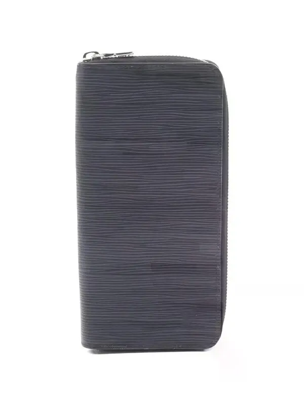 LOUIS VUITTON 2010s Vertical Epi Noir Leather Wallet - Grey