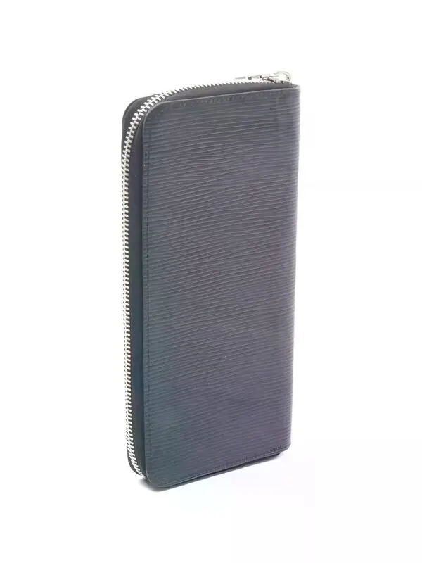 LOUIS VUITTON 2010s Vertical Epi Noir Leather Wallet - Grey
