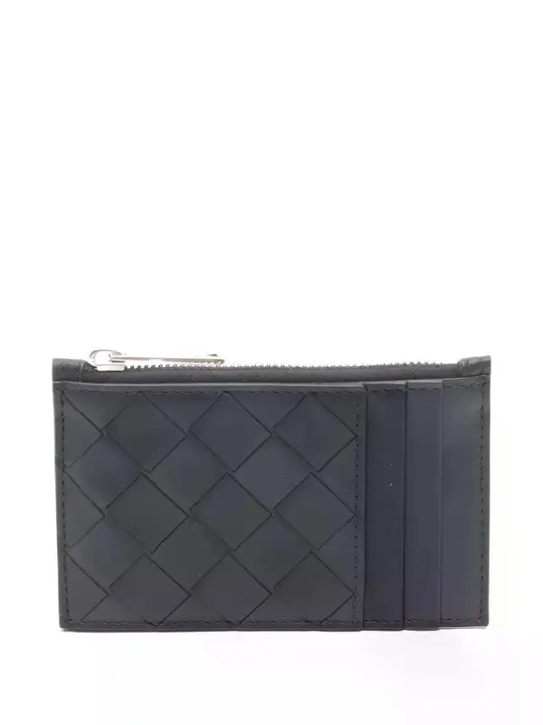 Bottega Veneta 2020s Signature Intrecciato Design Leather Wallet - Black