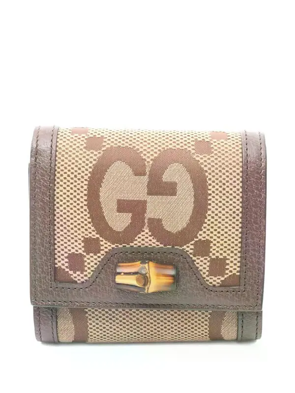 Gucci 2010s Jumbo Gg-detail Wallet - Neutrals