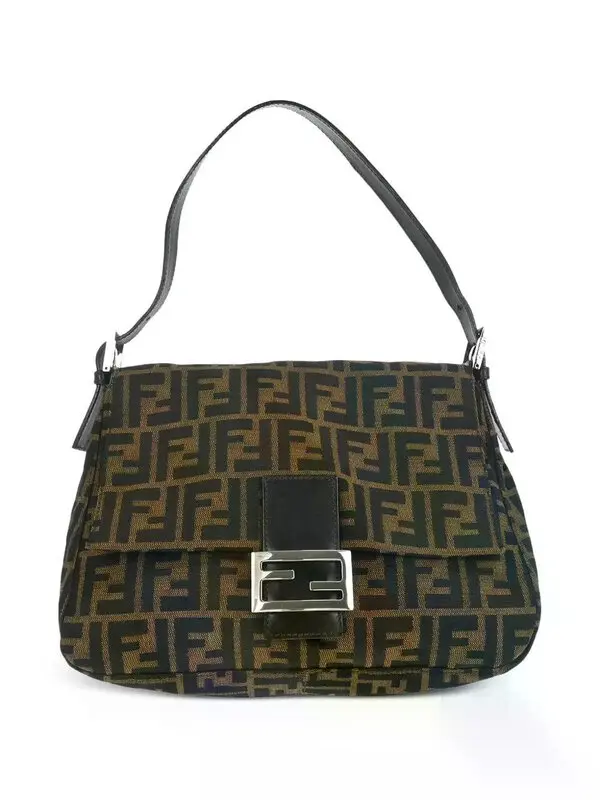 Fendi Zucca Baguette Handbag - Black