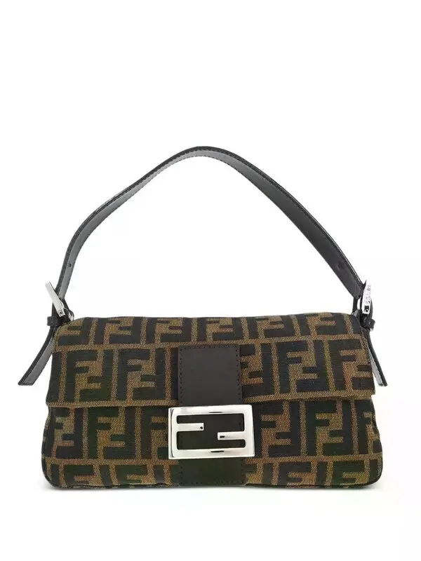 Fendi 2000 Baguette Zucca Handbag - Brown