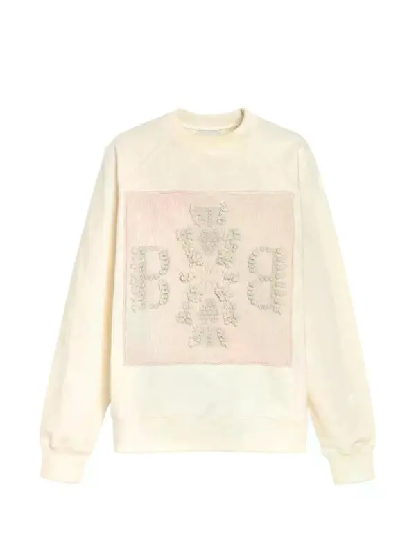 BARRIE Cashmere Patch Logo Sweatshirt - Neutrals