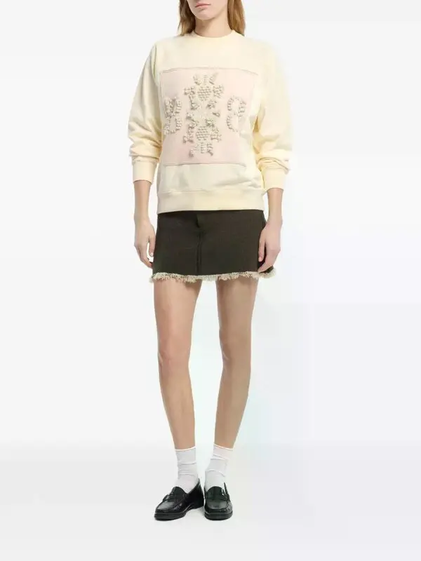 BARRIE Cashmere Patch Logo Sweatshirt - Neutrals