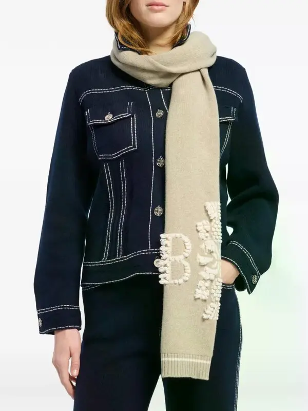 BARRIE 3d-logo Cashmere Scarf - Neutrals