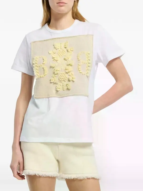 BARRIE Logo Cashmere-patch T-shirt - White