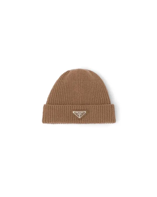Prada Wool And Cashmere Beanie - Brown