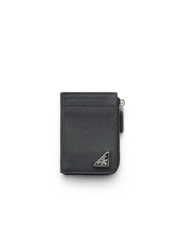 Prada Saffiano Leather Card Holder - Black