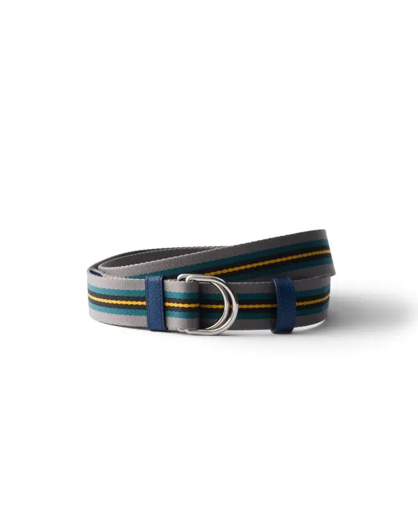 Prada Woven Nylon Belt - Grey