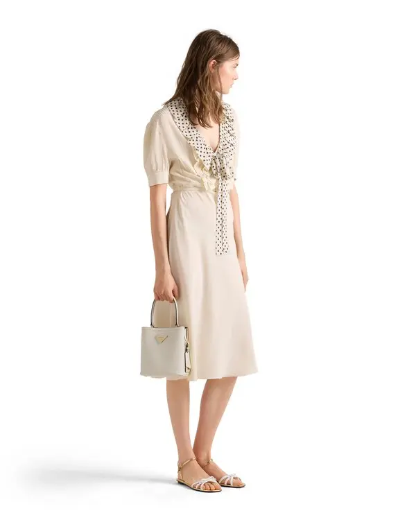 Prada Panier Mini Saffiano Leather Bag - Neutral