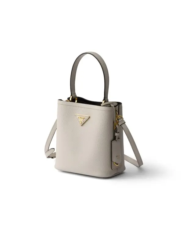Prada Panier Mini Saffiano Leather Bag - Neutral