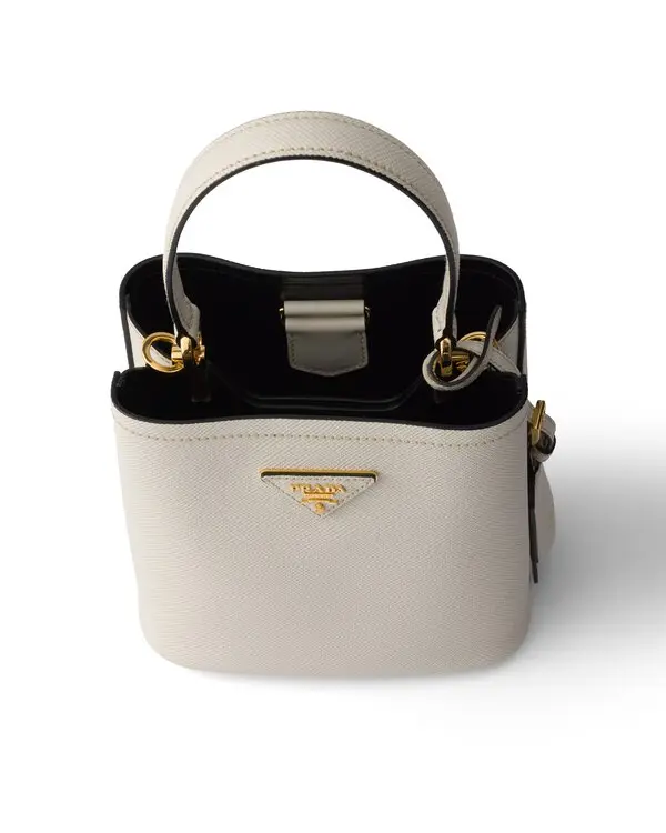 Prada Panier Mini Saffiano Leather Bag - Neutral