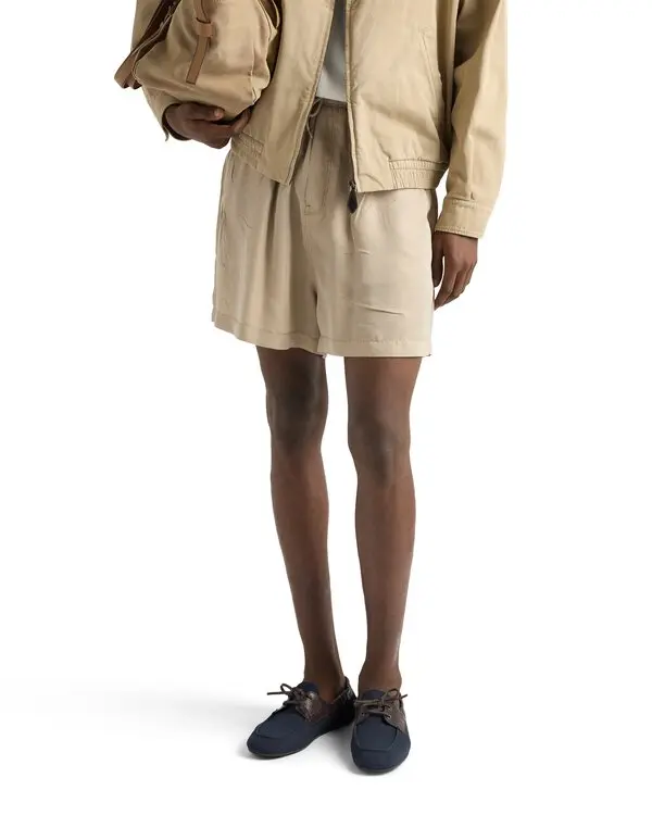 Prada Aged Canvas And Leather Boat Shoes - Blue