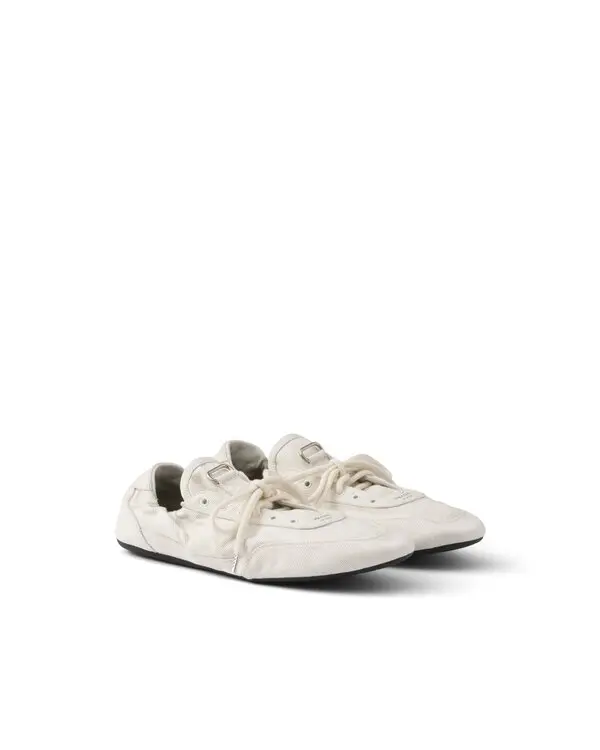 Prada Collapse Denim Sneakers - White