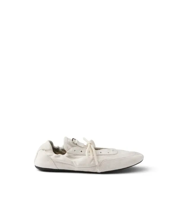 Prada Collapse Denim Sneakers - White