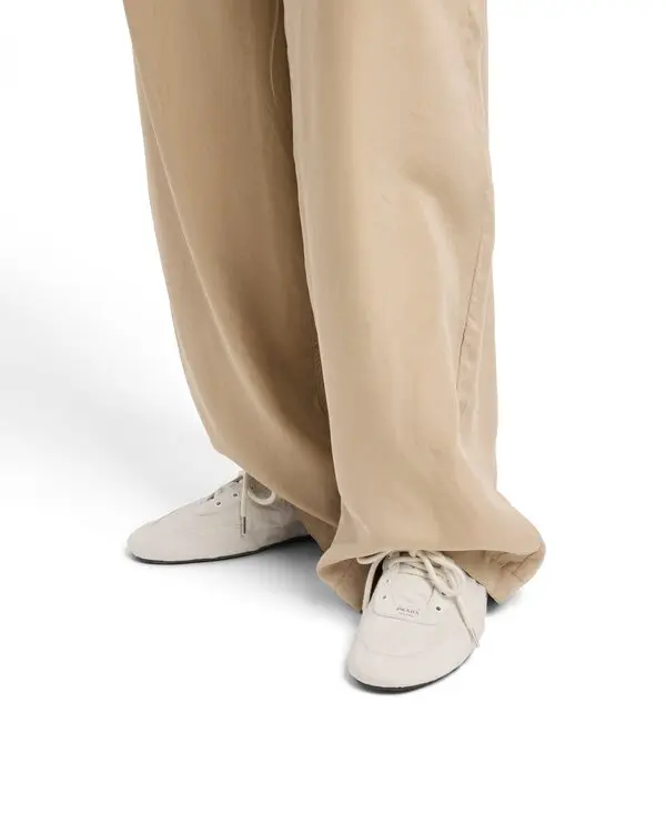 Prada Collapse Denim Sneakers - White
