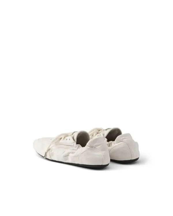 Prada Collapse Denim Sneakers - White