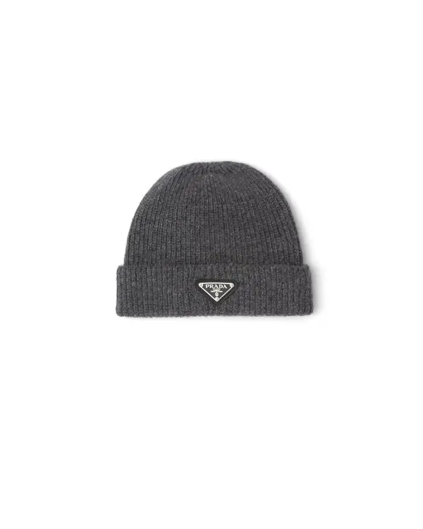 Prada Wool And Cashmere Beanie - Grey
