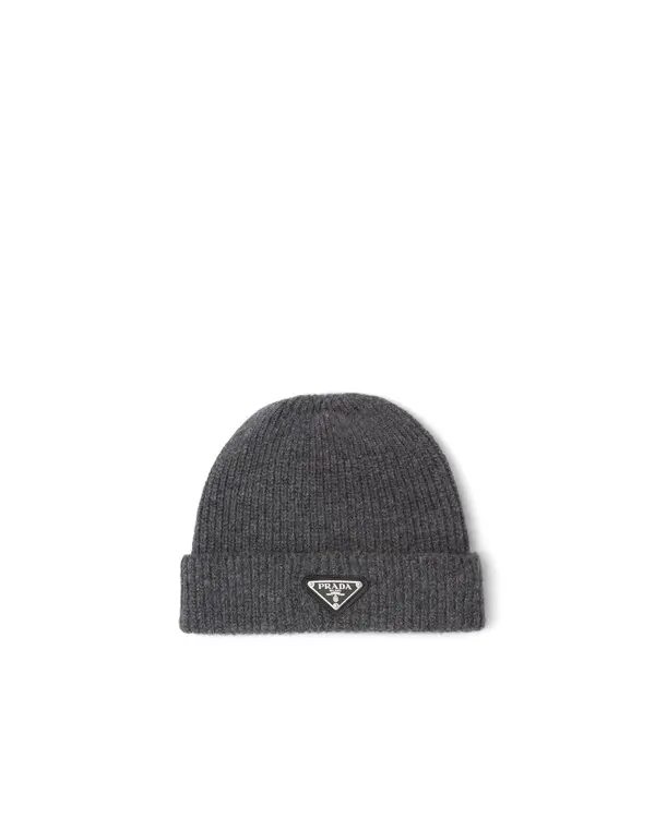 Prada Wool And Cashmere Beanie - Grey