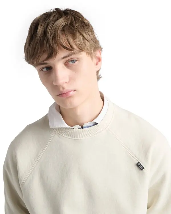 Prada Cotton Crew-neck Sweatshirt - Neutral