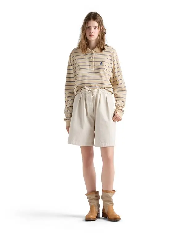 Prada Striped Piqué Polo Shirt