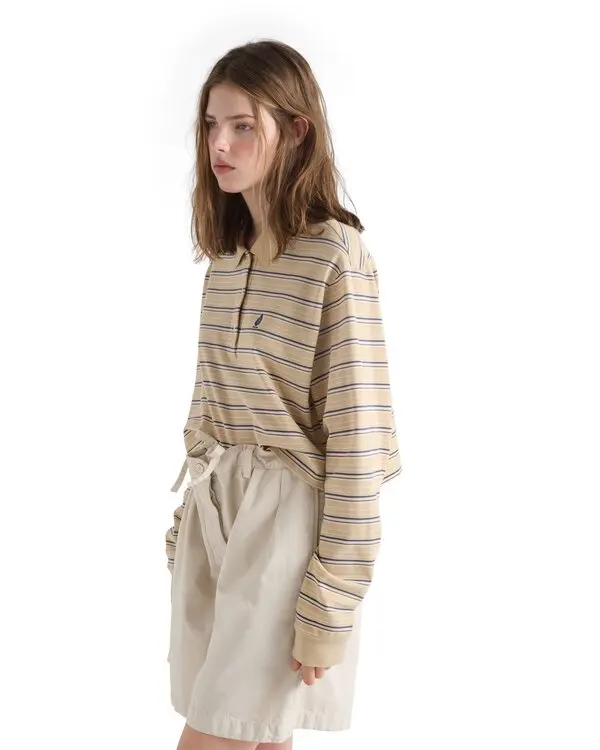 Prada Striped Piqué Polo Shirt