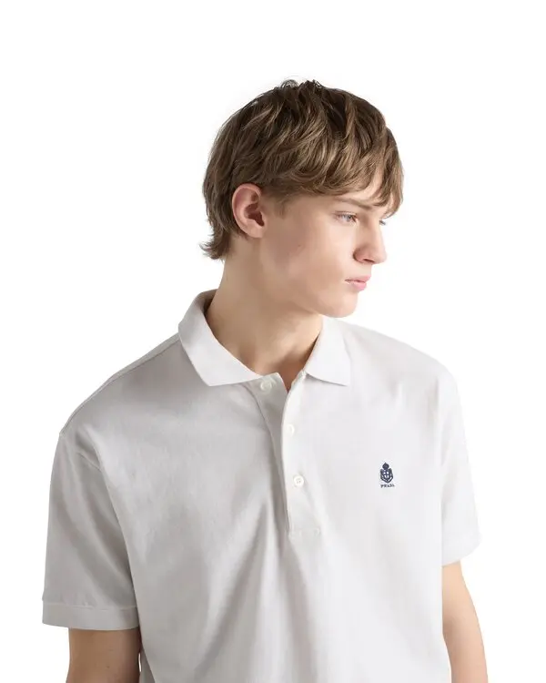 Prada Garment-dyed Cotton Polo Hirt - Neutral