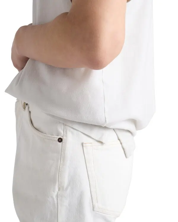 Prada Garment-dyed Cotton Polo Hirt - Neutral