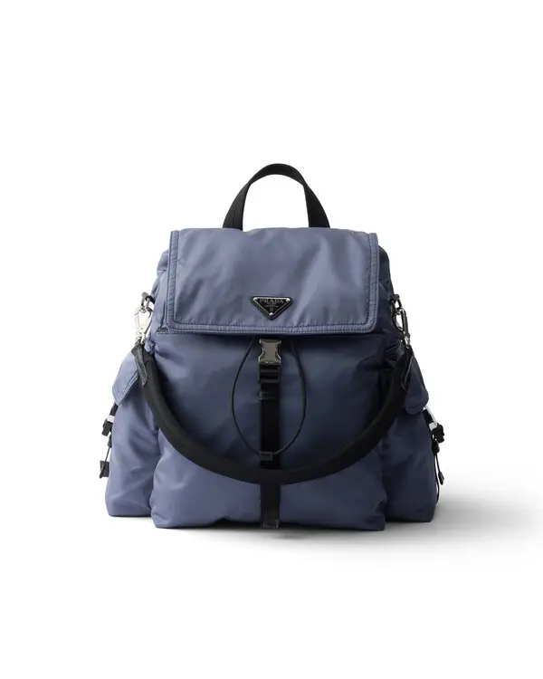 Prada Re-nylon And Leather Backpack - Blue