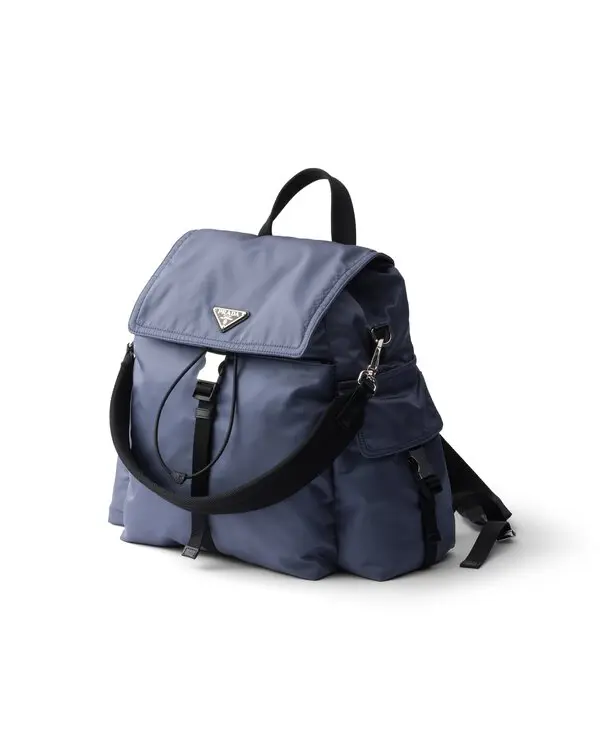 Prada Re-nylon And Leather Backpack - Blue