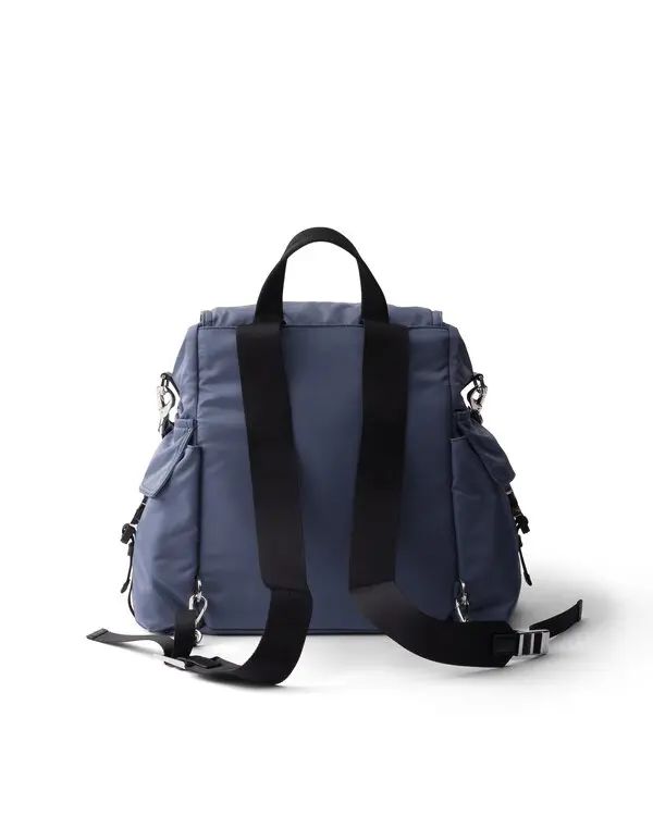 Prada Re-nylon And Leather Backpack - Blue